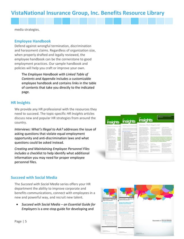 VistaNational Resource Library | DOC | Health Insurance | Insurance
