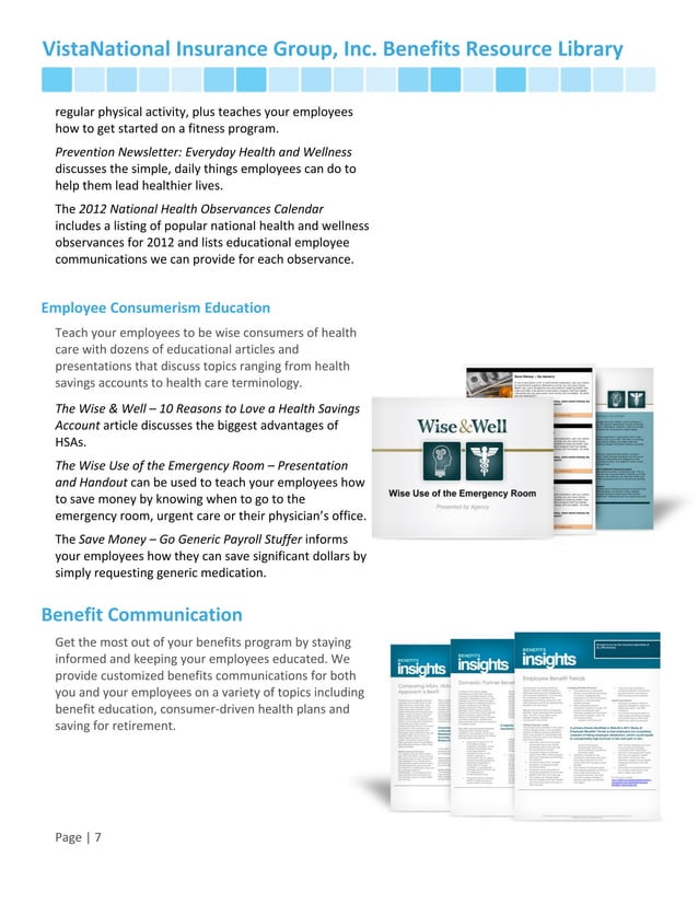 VistaNational Resource Library | DOC | Health Insurance | Insurance