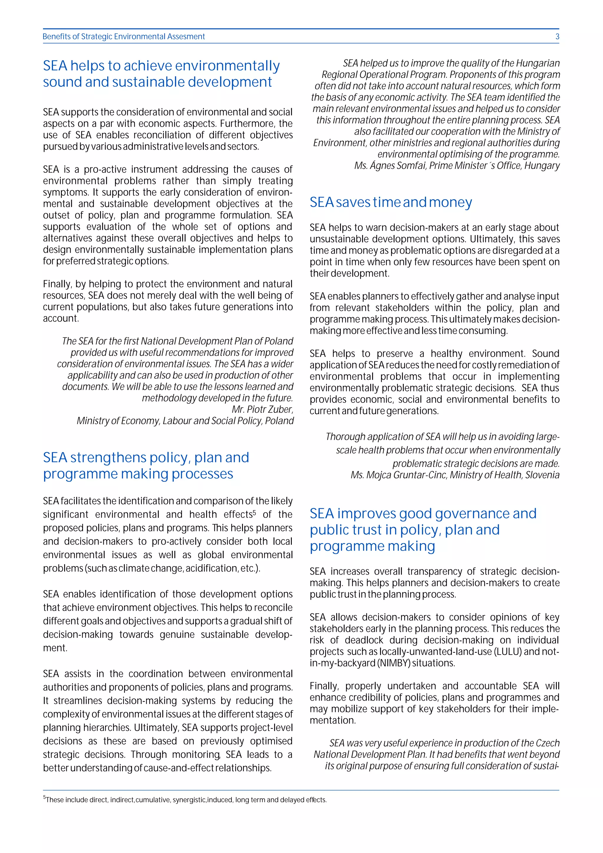 Benefits of a Strategic Environmental Assessment UNDP, | PDF