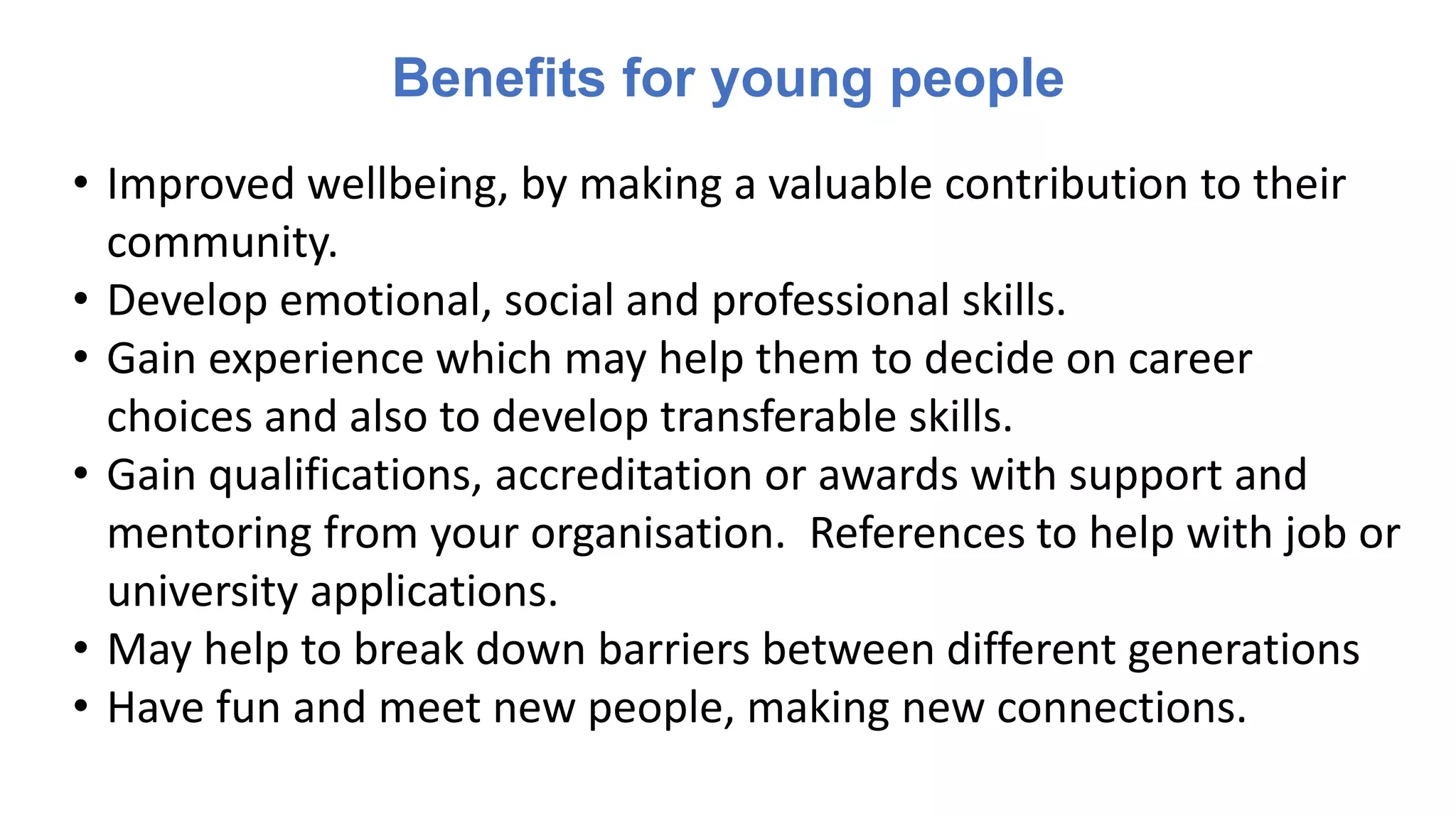 Benefits of volunteering | PPTX | Family and Relationships