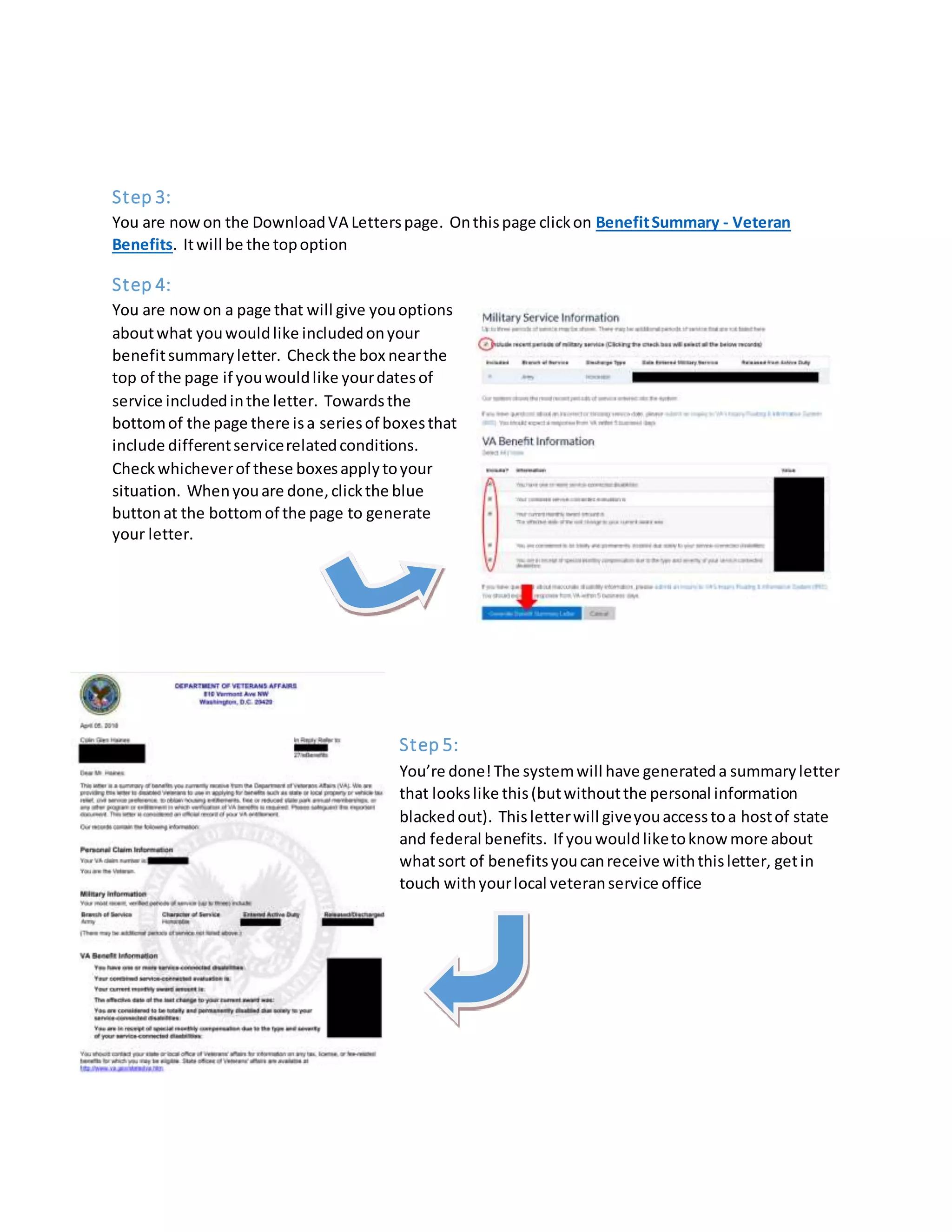 Benefit Summary Letter Tutorial | DOCX