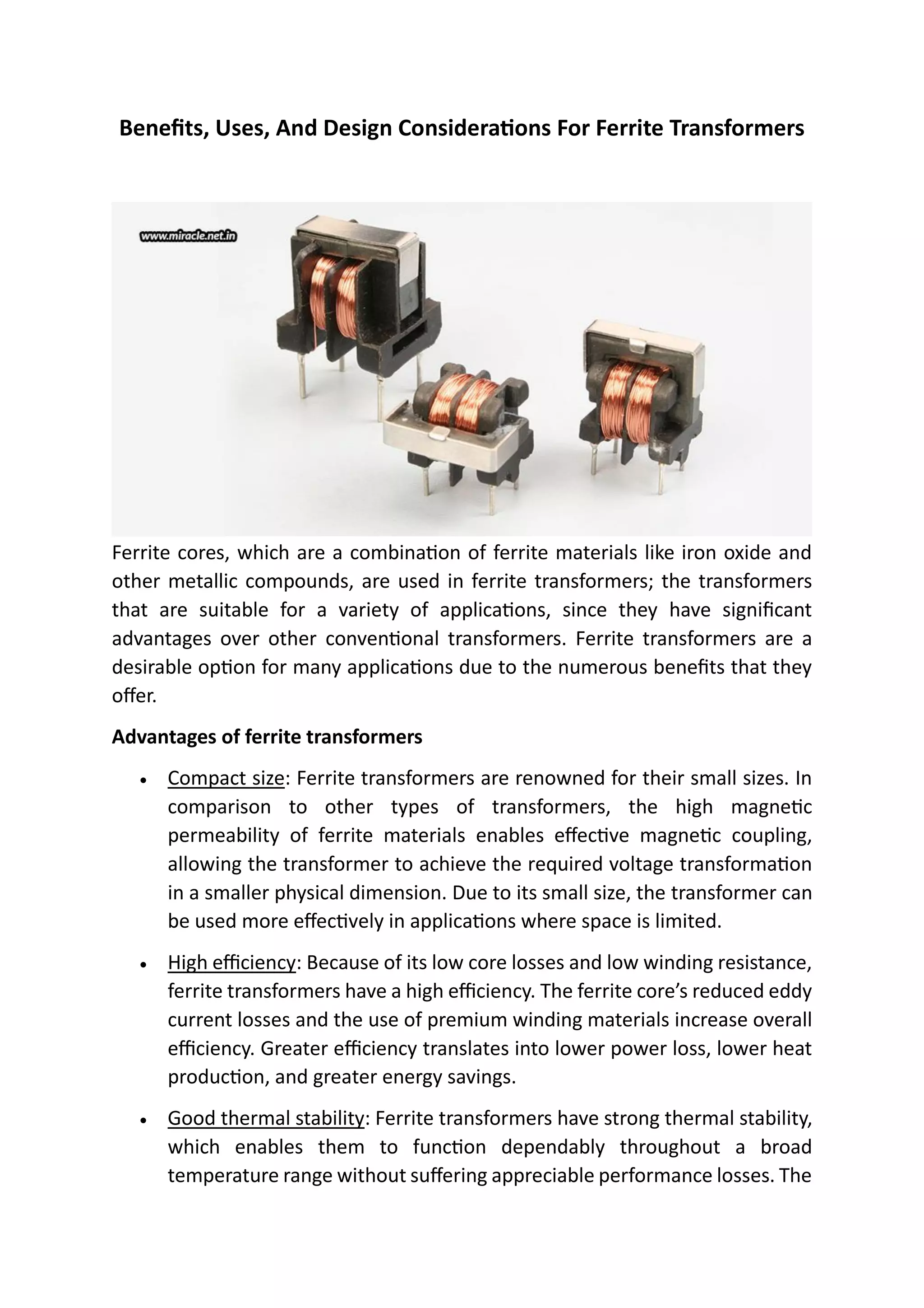 Benefits, Uses, And Design Considerations For Ferrite Transformers.pdf
