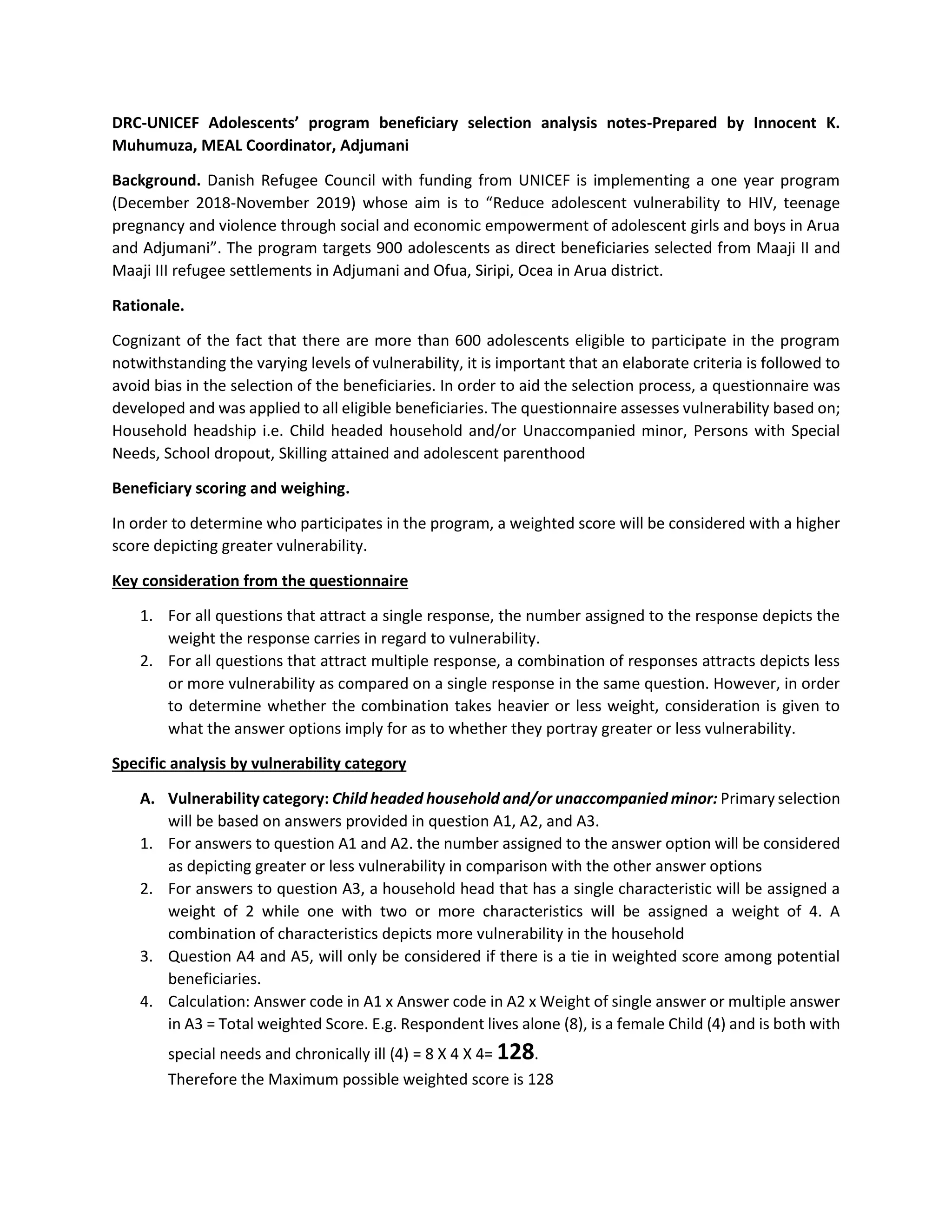 Beneiciary selection analysis notes 10.02.2019 v1 | PDF