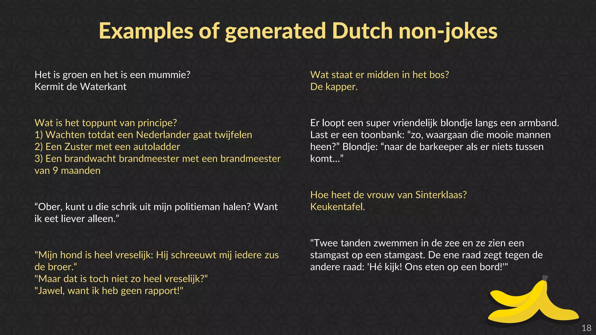Dutch Humor Detection by Generating Negative Examples | PPT
