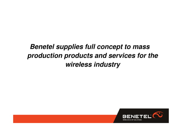 Benetel Overview 181209 | PPT