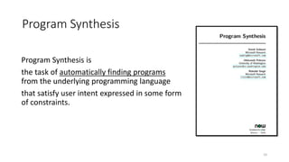 Adopting Program Synthesis for Test amplification | PPTX | Programming ...