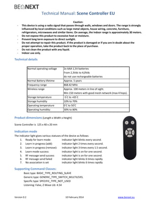 Benext BE_SCENECTRL_manual_us | PDF