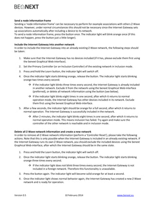 Benext Z-Wave Gateway Manual English | PDF