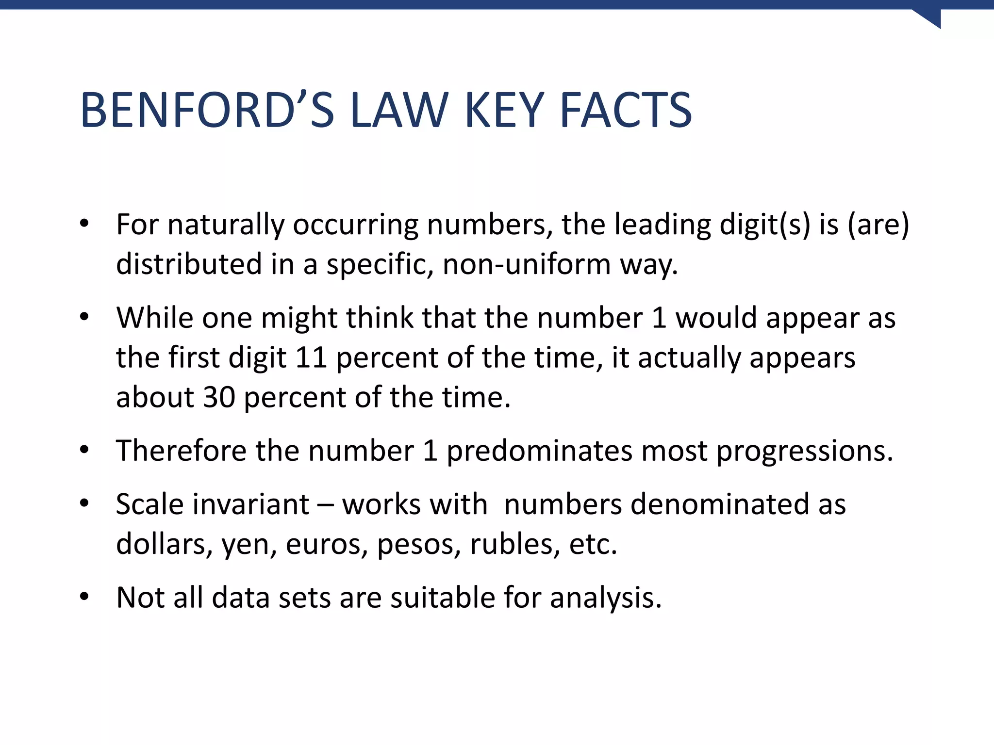 Using Benford's Law for Fraud Detection and Auditing | PPTX