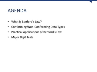 Using Benford's Law for Fraud Detection and Auditing | PPTX