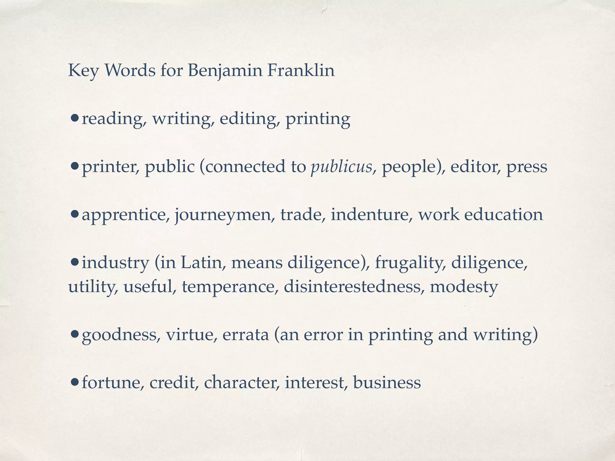 Ben Franklin Slides | PDF