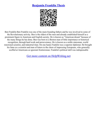 Ben Franklin Essays | PDF