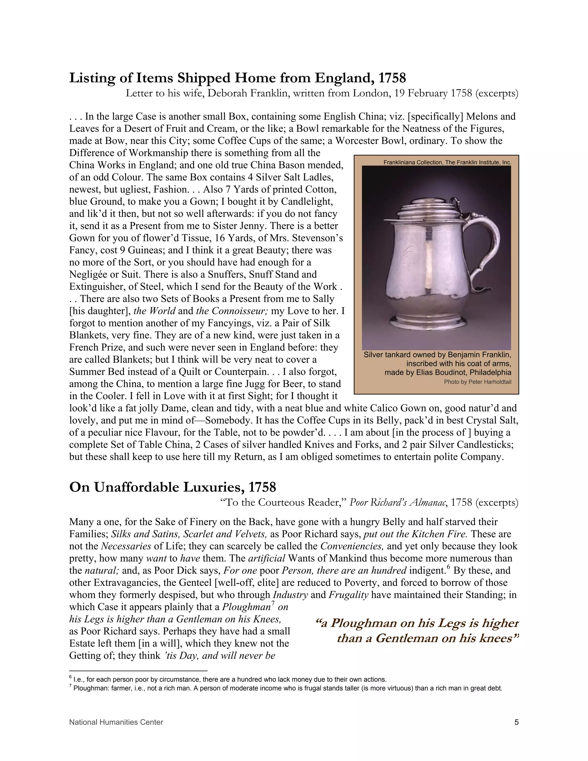 Ben franklin's 13 virtues | PDF