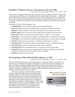 Ben franklin's 13 virtues | PDF