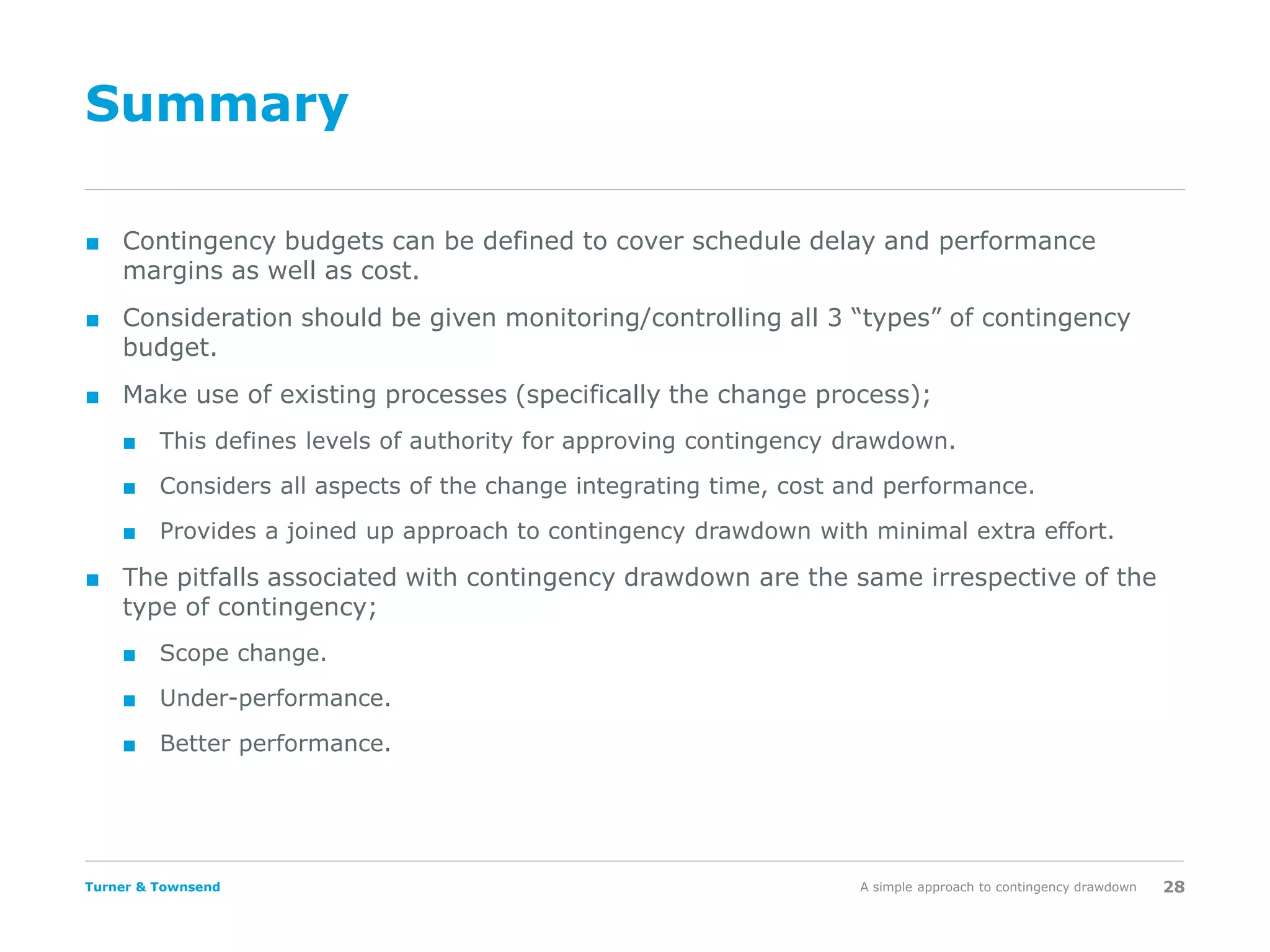 A simple approach to contingency drawdown, presented by Ben Fry, 10th ...
