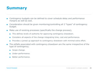 A simple approach to contingency drawdown, presented by Ben Fry, 10th ...