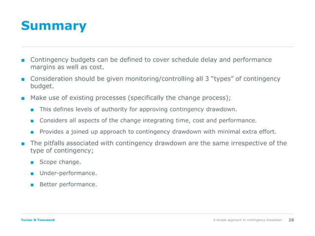 A simple approach to contingency drawdown, presented by Ben Fry, 10th ...
