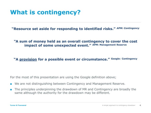 A simple approach to contingency drawdown, presented by Ben Fry, 10th ...