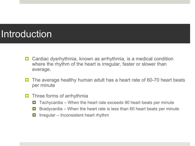 Detection of Arrhythmia | PPT
