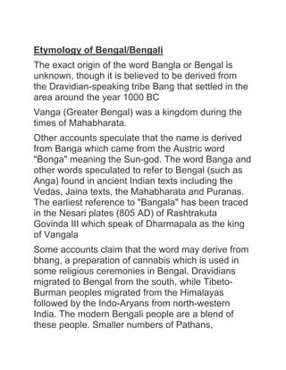 Bengal and bengali culture | PDF