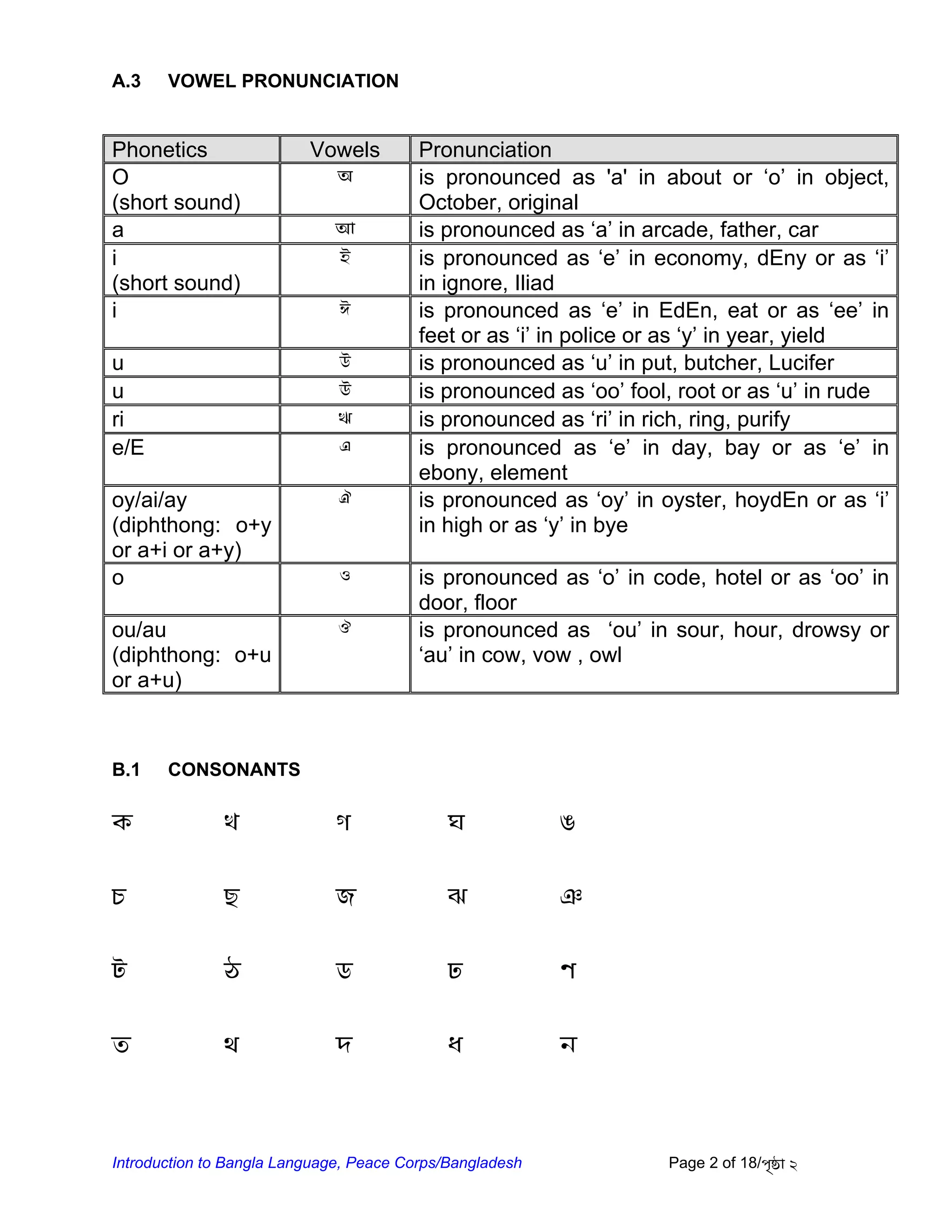 Basic Bengali Language Course | PDF