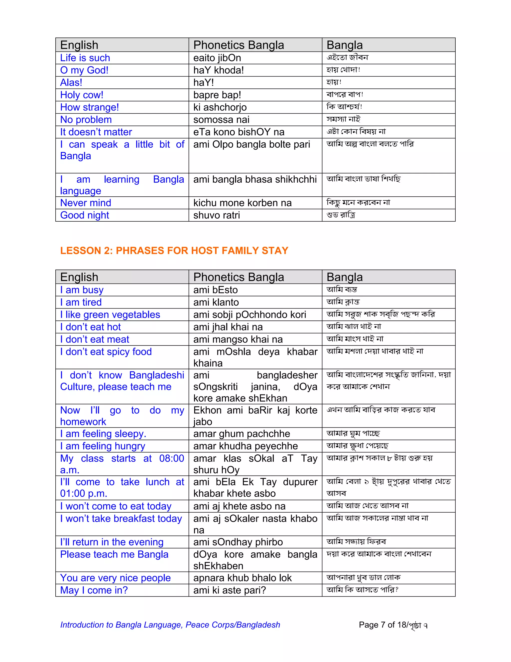 Basic Bengali Language Course | PDF