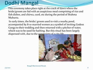Bengali Matrimonial Rituals, Cultures, traditions followed in bengali ...