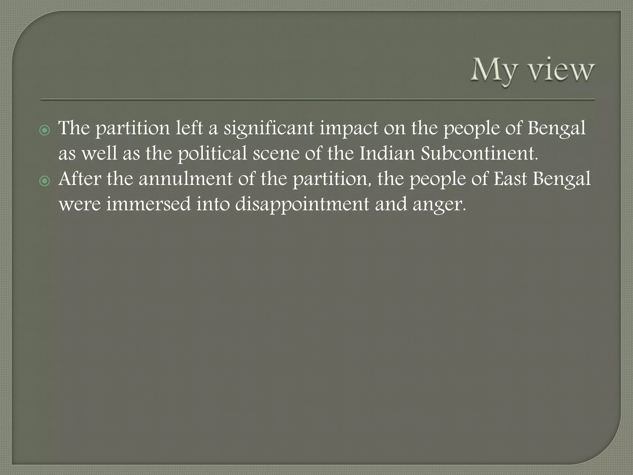 Bengal partition | PPTX