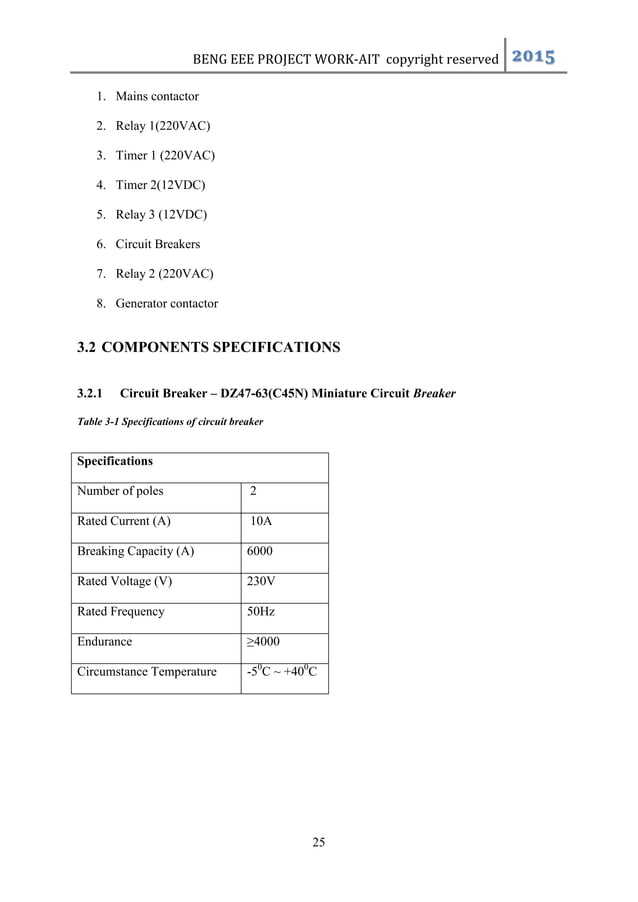 PROJECT ON AUTOMATIC TRANSFER SWITCH (ELECTRICAL).pdf | Home Appliances | Home & Garden