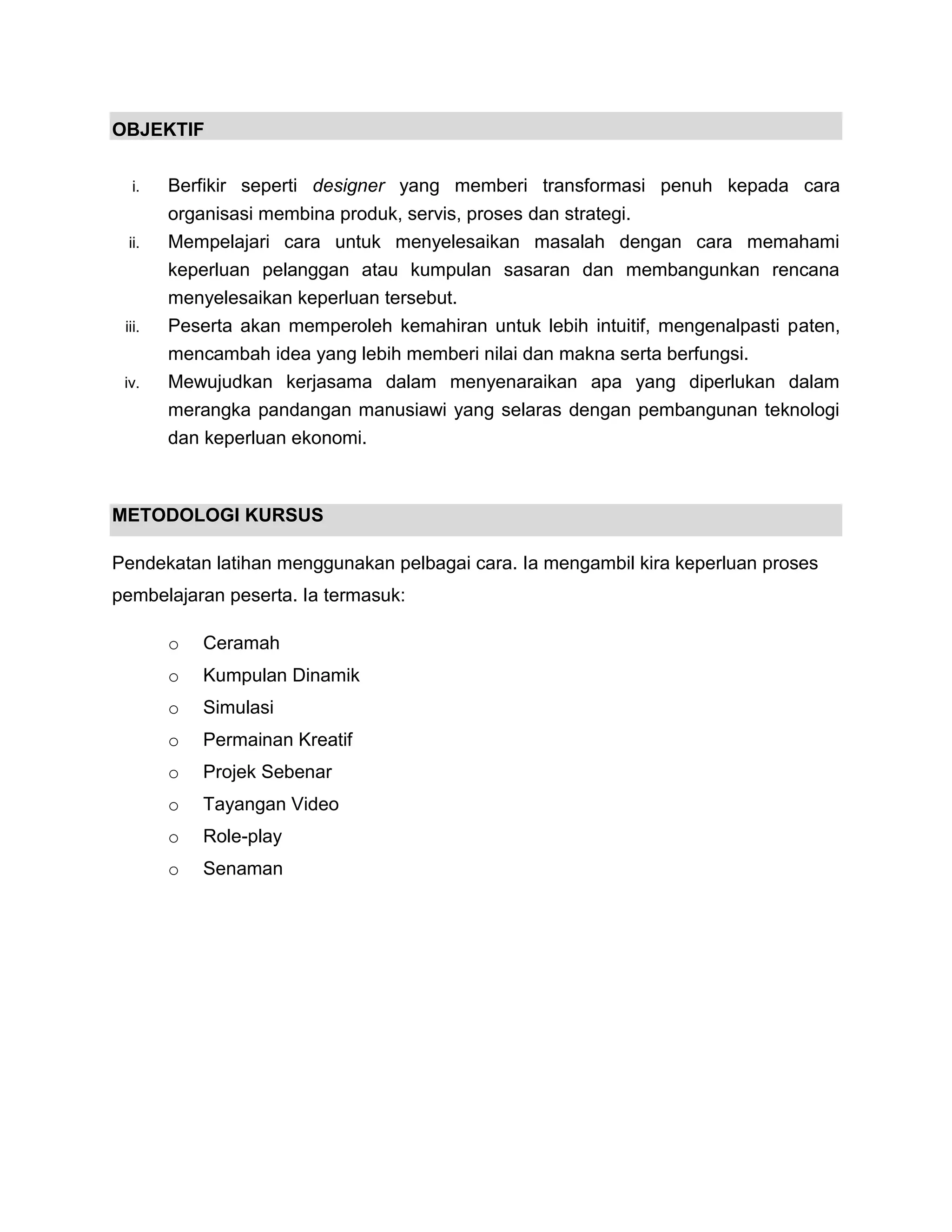 Bengkel Design Thinking | PDF