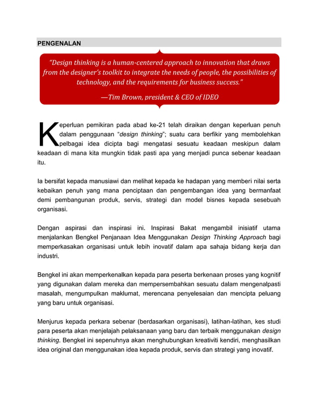 Bengkel Design Thinking | PDF