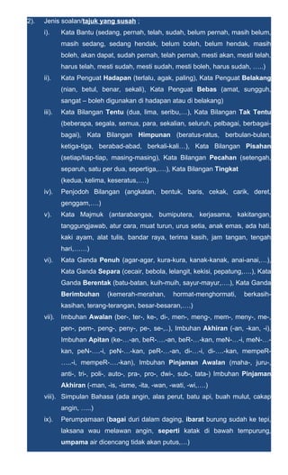 Bengkel Teknik Menjawab Bahasa Melayu UPSR SJKT 2012 nota copy | PDF