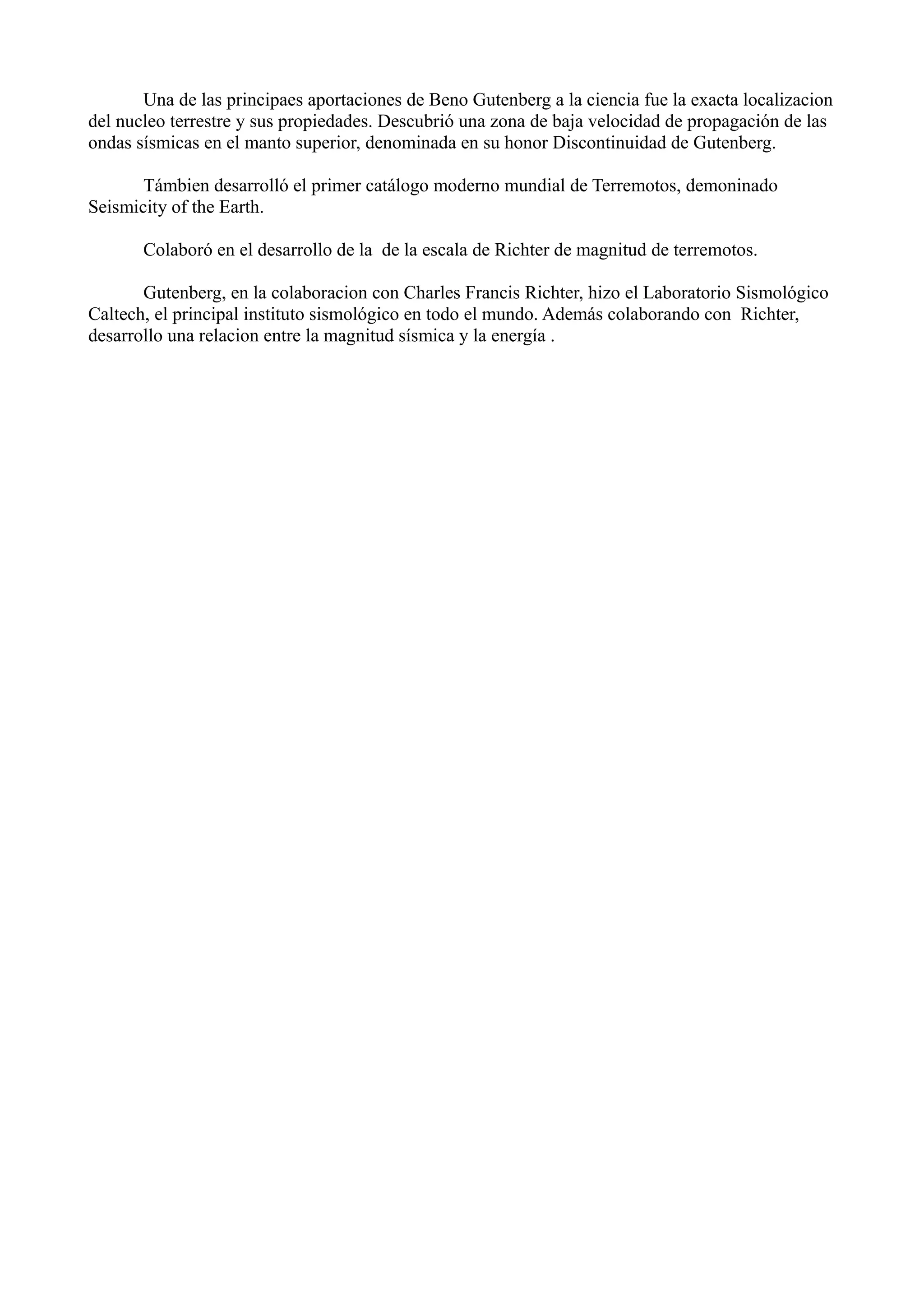 Ben gutenberg principales aportaciones a la ciencia (biologia y ...