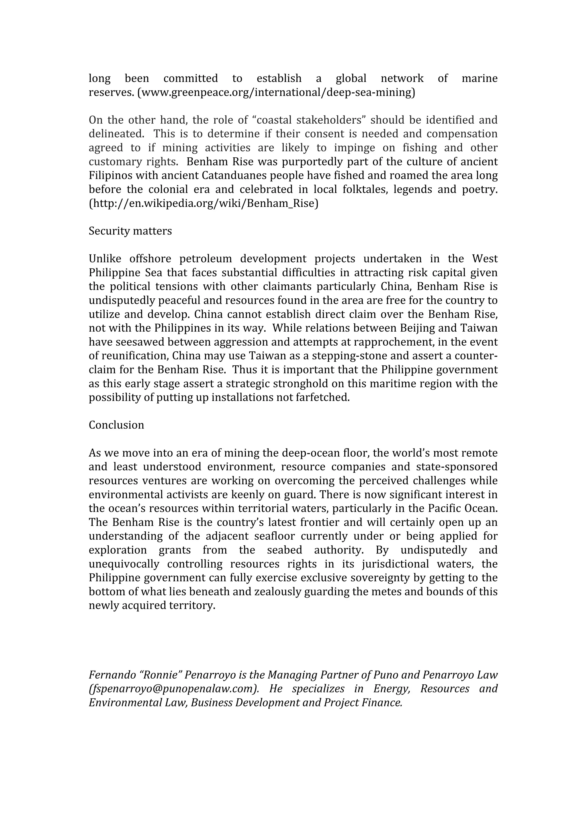 Benham rise – the rising star of philippine resources | PDF