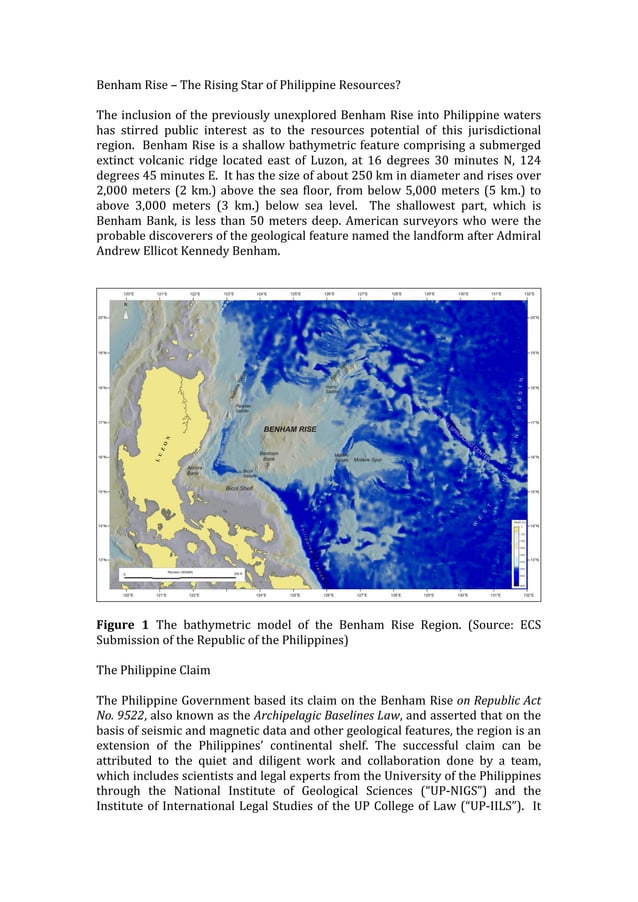 Benham rise – the rising star of philippine resources | PDF
