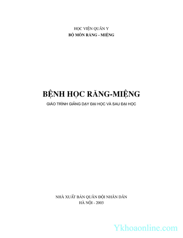 Benh hoc rang mieng hvqy | PDF
