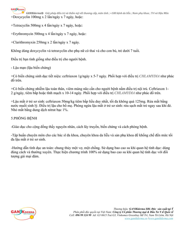 GANIKderma® Mỡ Sồi BỆNH LẬU | PDF