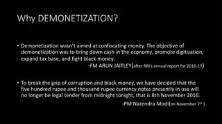 Benifits of demonetisation in india | PPTX | Currencies | Economy