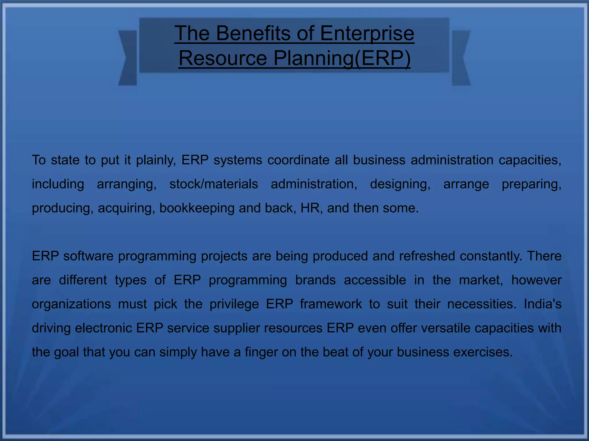 Benefits of ERP | PPT
