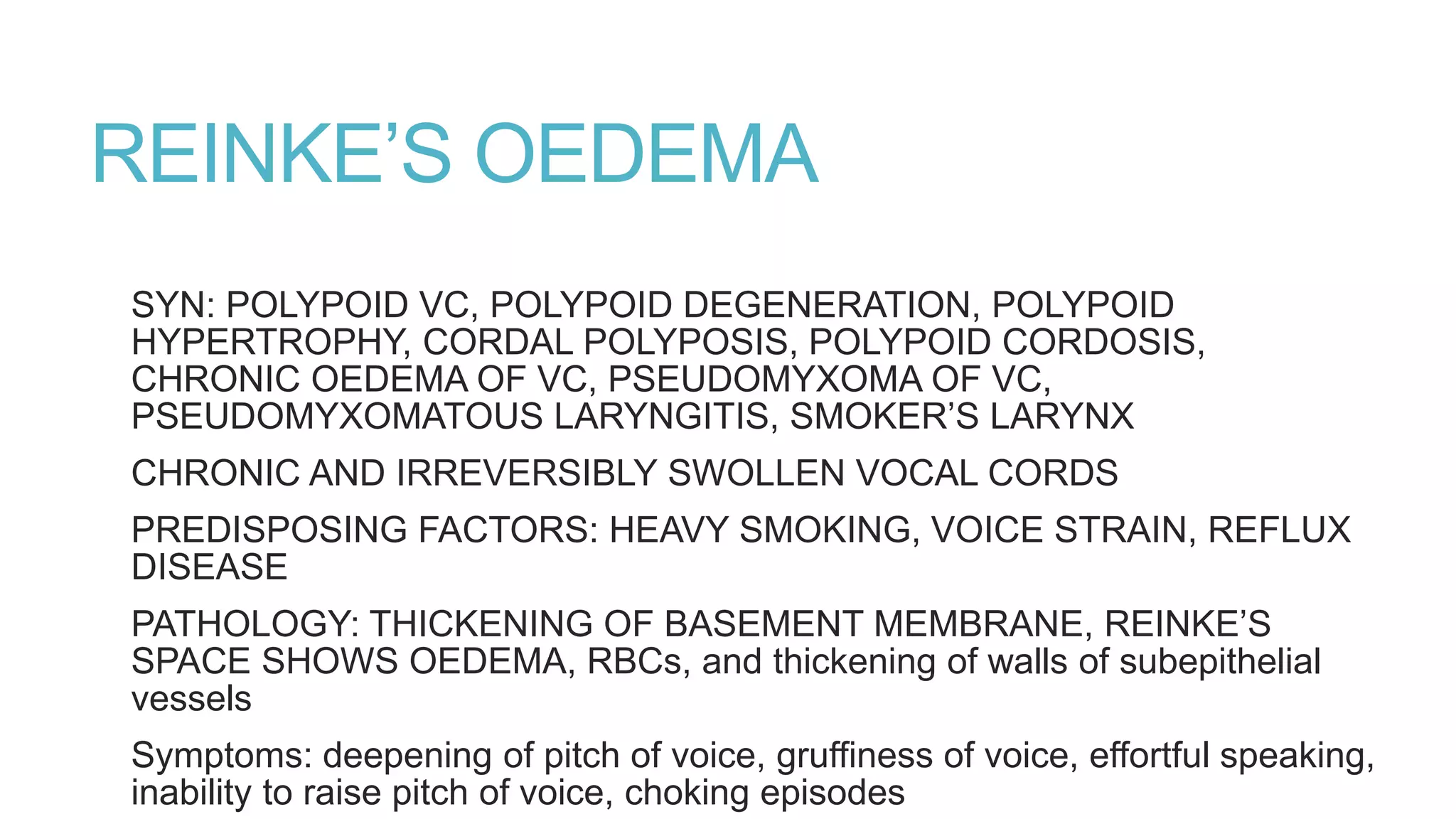 Benign lesions of larynx | PPTX