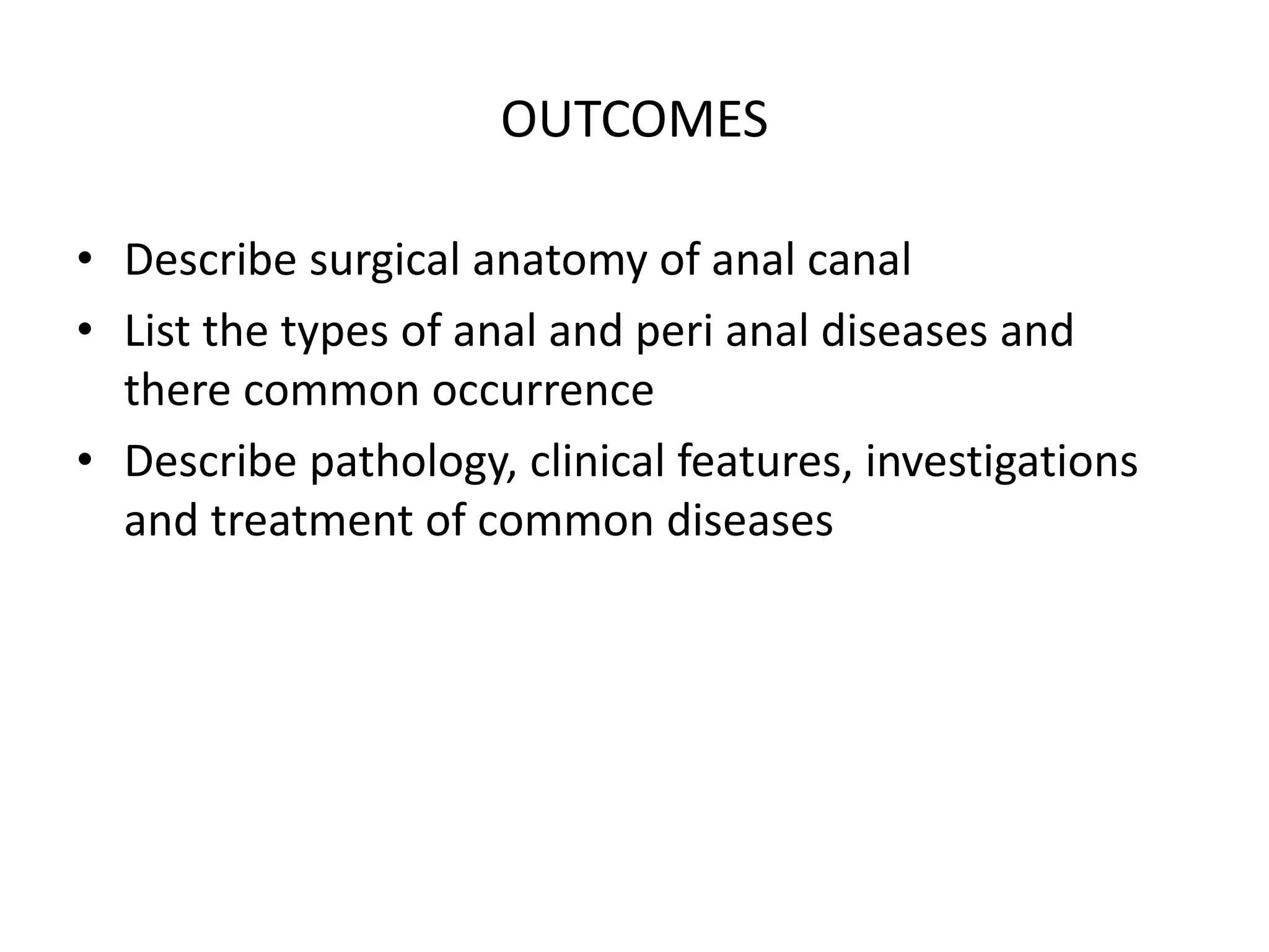 Benign anal and perianal conditions | PPTX