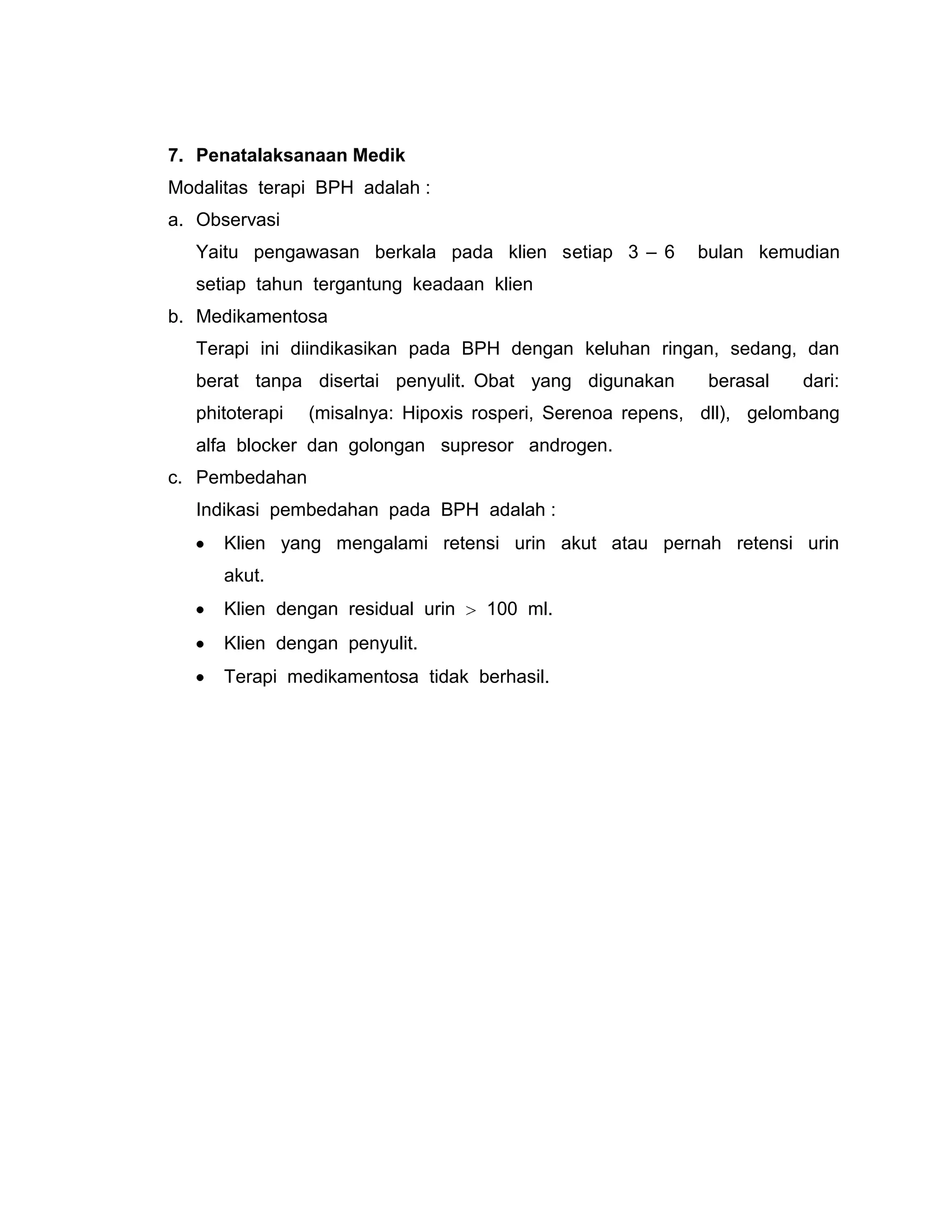 Benigna prostat hiperplasia | DOCX