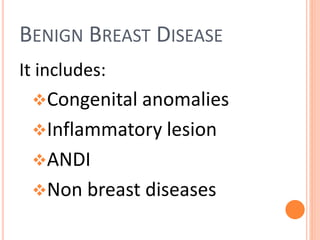 Benign breast disease | PPT