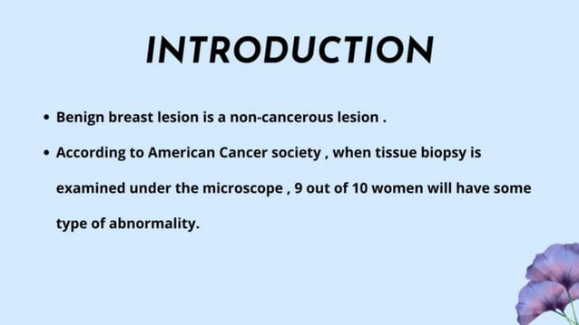 BENIGN BREAST DISEASE | PPT