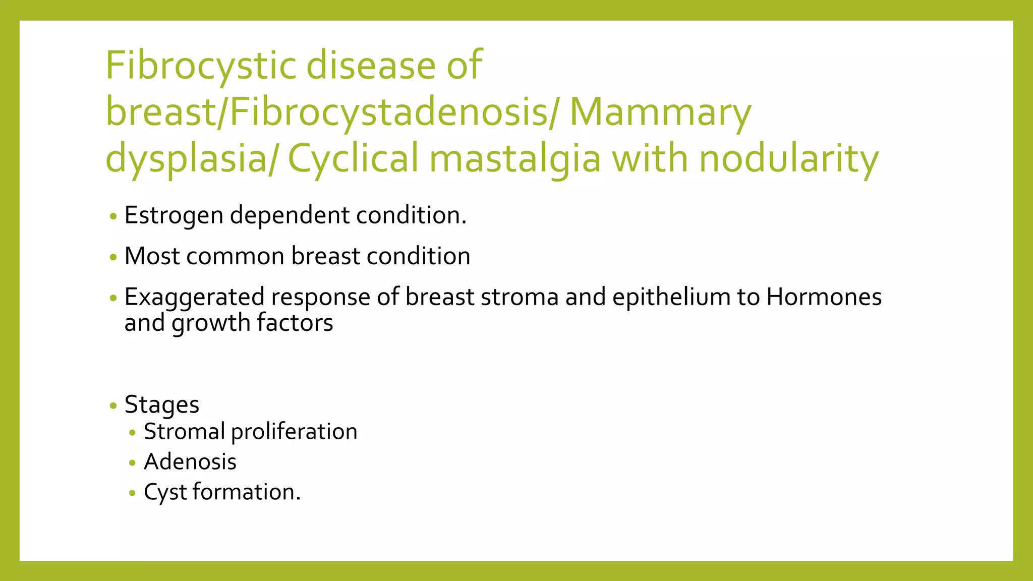 Benign breast diseases | PPTX