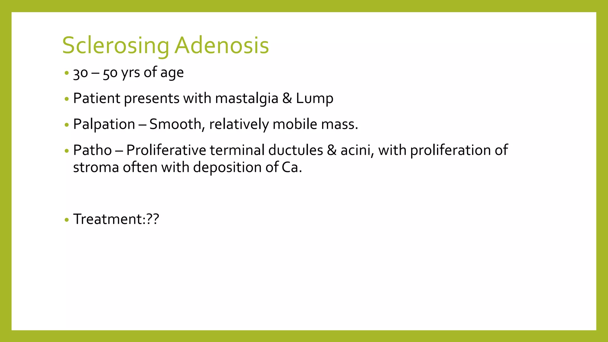 Benign breast diseases | PPTX