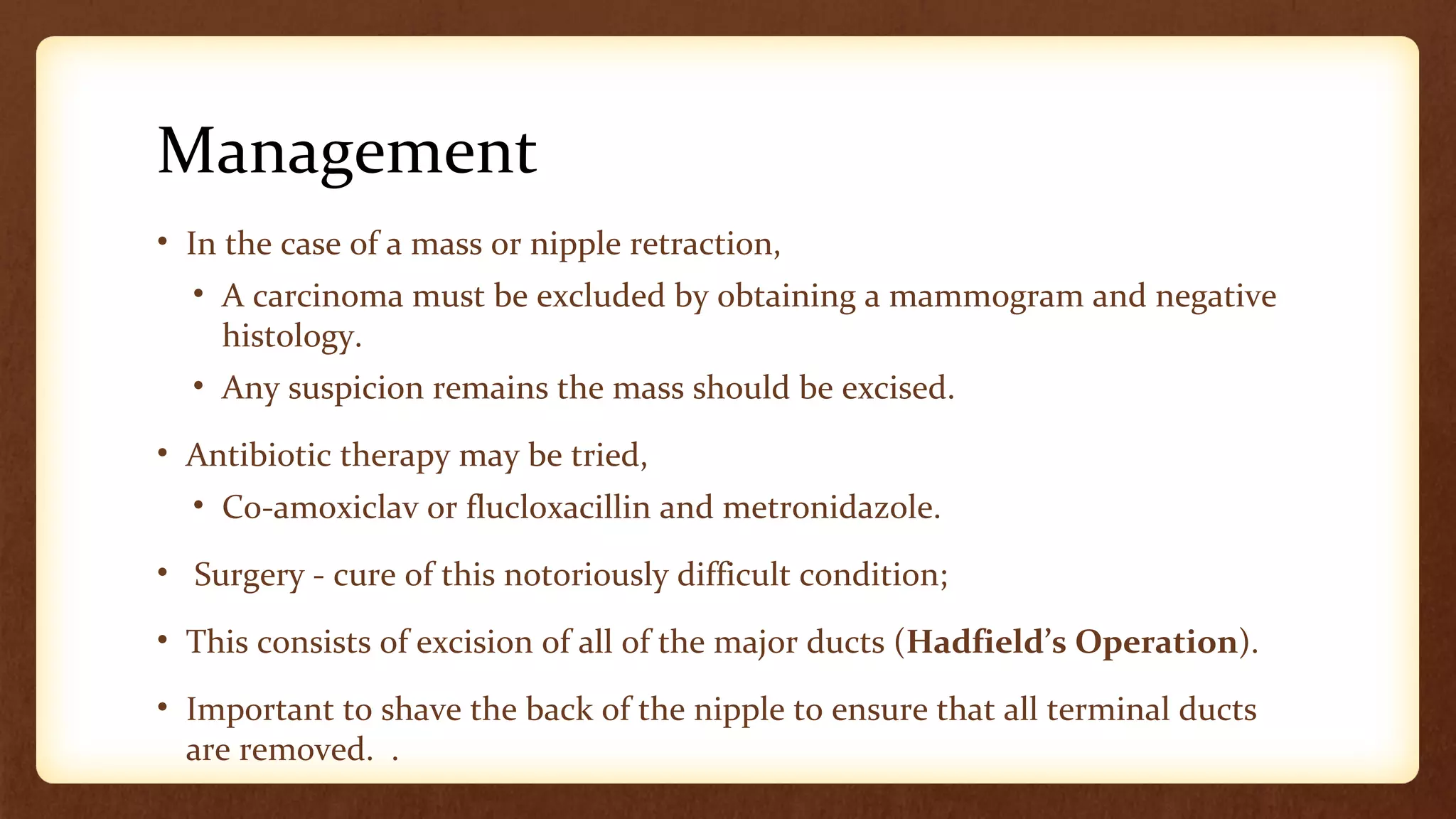 Benign diseases of breast | PPT