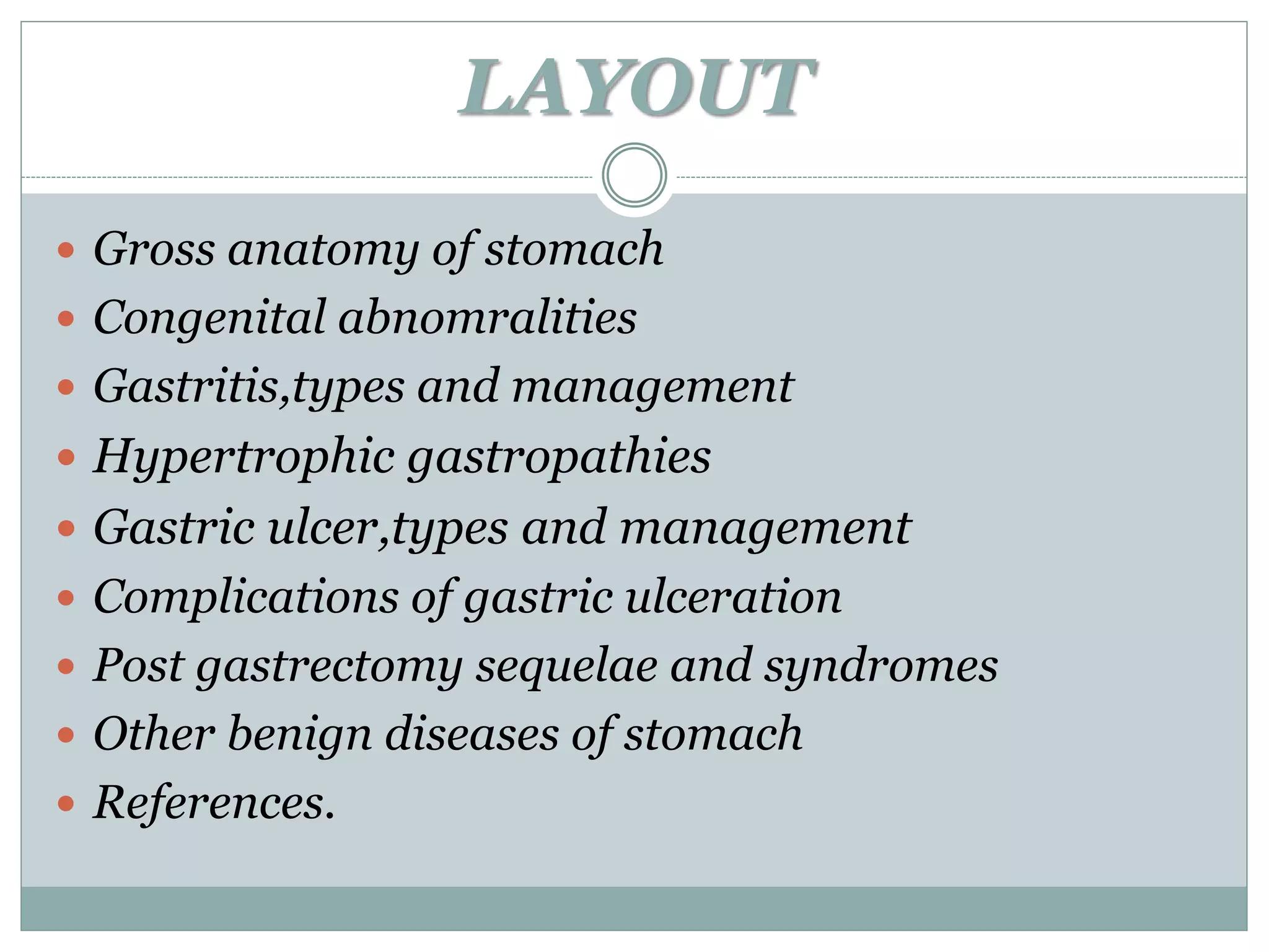 Benign diseases of stomach and management | PPTX