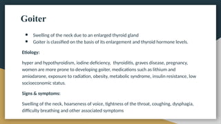 BENIGN DISEASES OF THYROID AND THEIR MANAGEMENT | PPTX