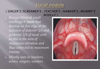Benign disorders of larynx | PPTX
